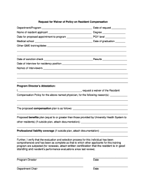 Fillable Online uthscsa Waiver request form Fax Email Print - pdfFiller