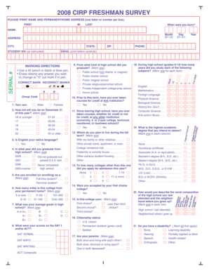 Fillable Online upenn 2008 CIRP FRESHMAN SURVEY - University of ...