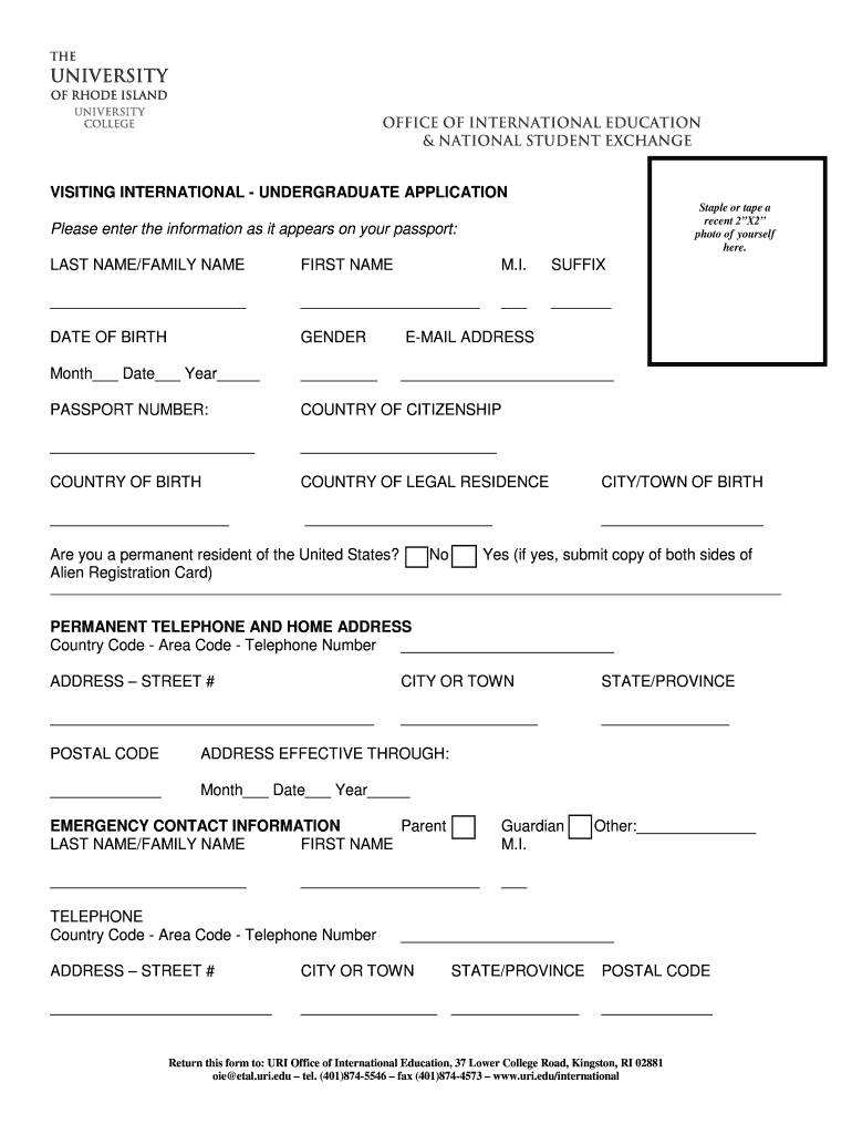 Fillable Online International Student Application for Exchange Program Fax Email Print - pdfFiller