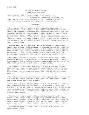 Fillable Online GNU General Public License Fax Email Print - pdfFiller