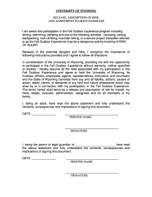 Fillable Online uwyo Waiver form - University of Wyoming - uwyo Fax Email Print - pdfFiller