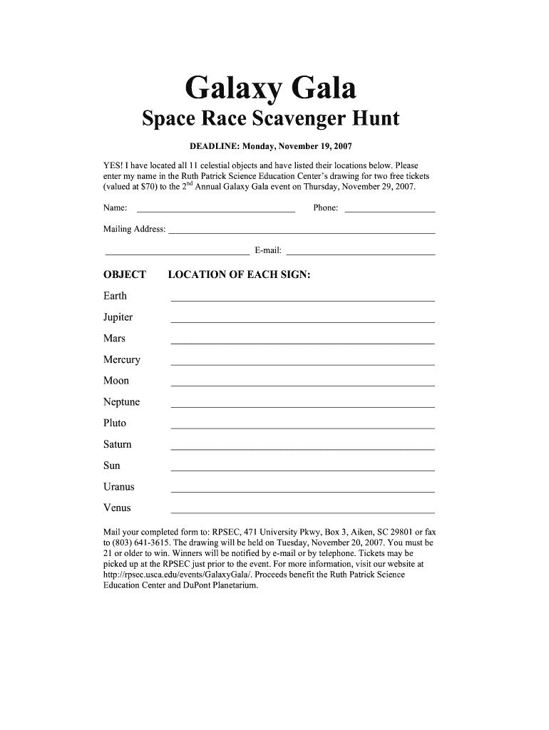 Scavenger Hunt Template Word Document Fill Out Sign Online DocHub