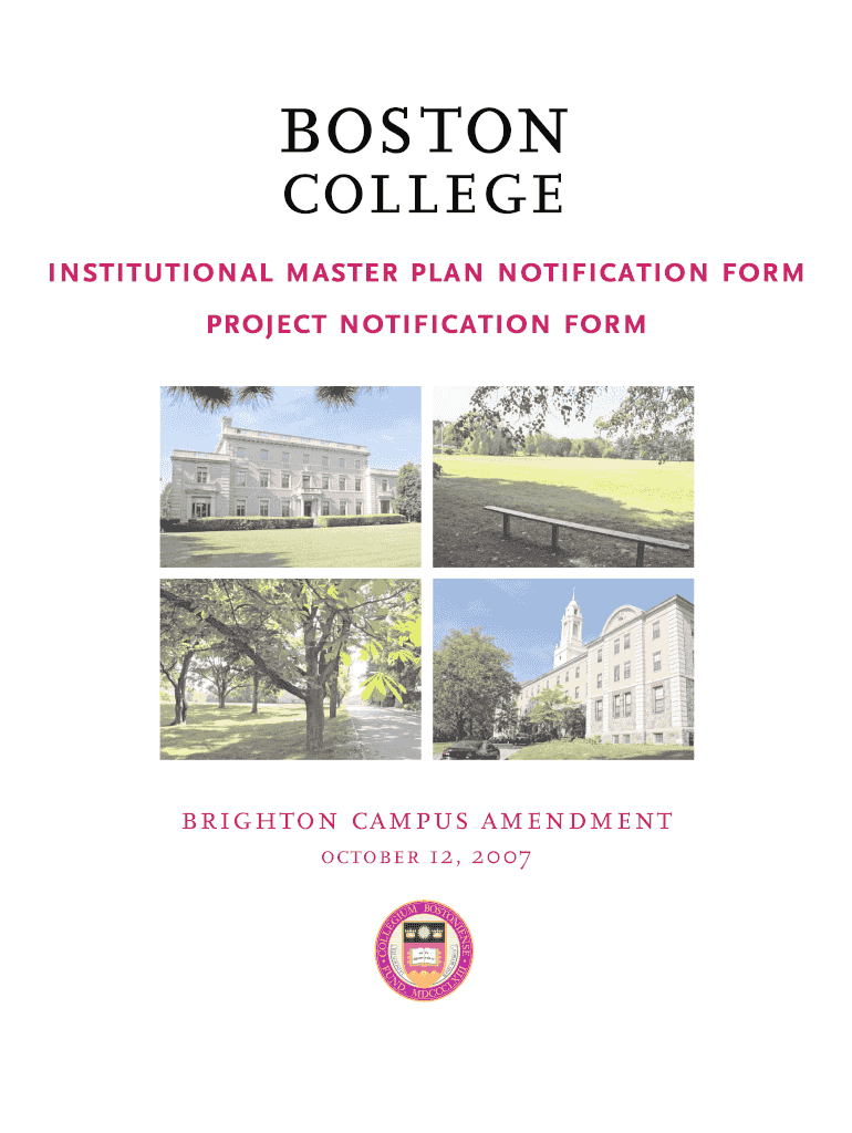 Fillable Online Boston College Institutional Master Plan Amendment ...
