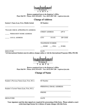 Fillable Online Change of Address and Name Request Form Fax Email Print ...