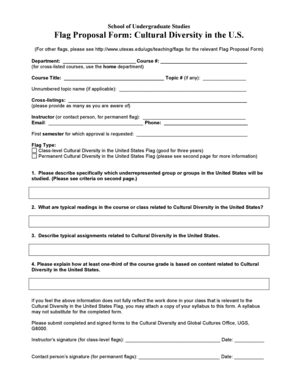 Fillable Online utexas Flag Proposal Form: Cultural Diversity in the U ...