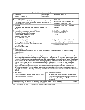 Fillable Online utexas txdot project 0 5178 measuring access to public ...