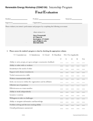 Fillable Online uvm Internship form - uvm Fax Email Print - pdfFiller