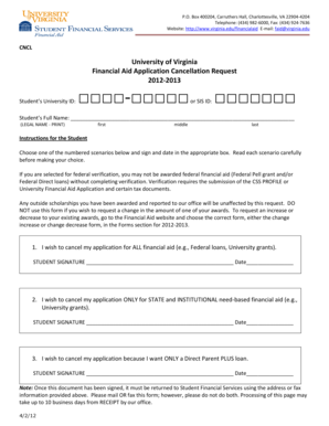 Fillable Online virginia Financial Aid Cancellation Request Form ...