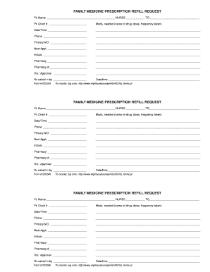 Fillable Online virginia FAMILY MEDICINE PRESCRIPTION REFILL REQUEST ...