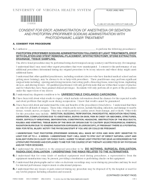 Fillable Online virginia Consent for ercp, administration of anesthesia ...