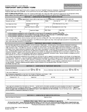 Fillable Online washington Completing the Temporary Employment Form Fax ...