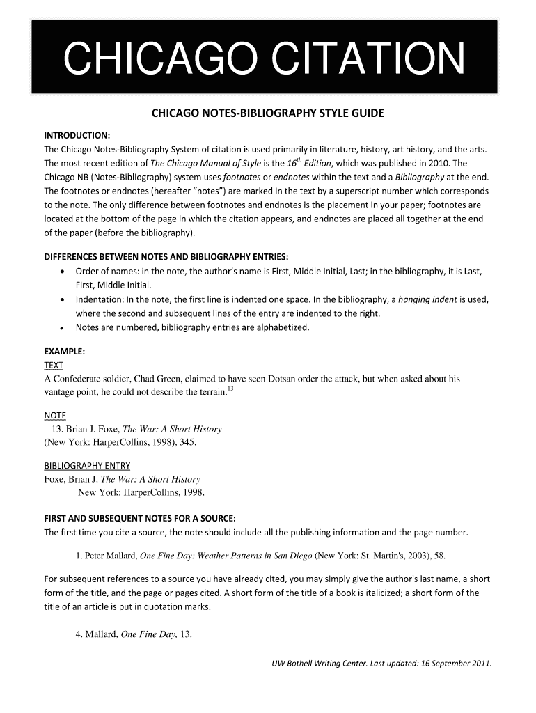 Fillable Online CHICAGO CITATION Fax Email Print - pdfFiller
