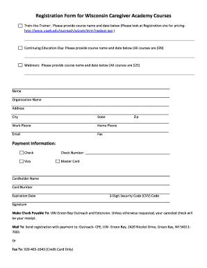 Fillable Online uwgb Printable registration form - University of ...