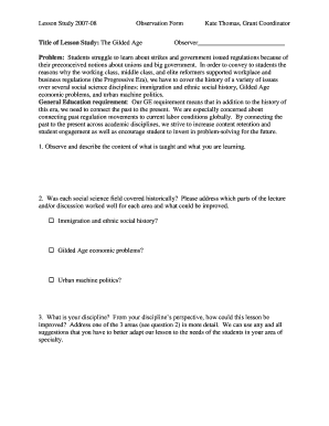 Fillable Online uwlax Observation Form - uwlax Fax Email Print - pdfFiller