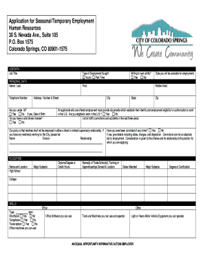 Fillable Online upper palmetto ymca part time human resources form Fax ...