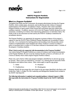 Fillable Online NAEYC Program Portfolio Fax Email Print - pdfFiller