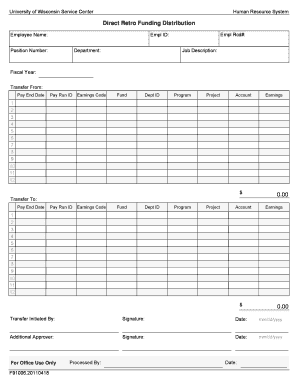 Fillable Online uwsuper Payroll Transfer/Direct Retro Form - University ...