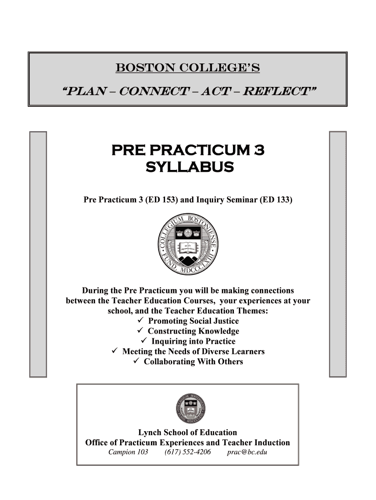Fillable Online Pre Practicum 3 Syllabus Fax Email Print - pdfFiller