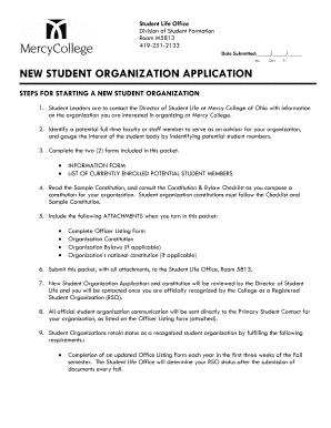 New Student Organization Application - Mercy College - Mercycollege ...