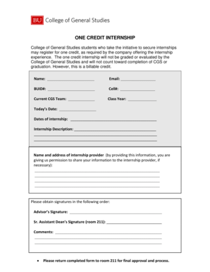 Fillable Online bu COLLEGE OF GENERAL STUDIES - bu Fax Email Print ...