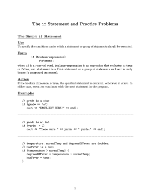 The If Statement And Practice Problems - Fill and Sign Printable ...