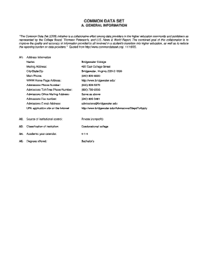 Fillable Online bridgewater texas tech university common data set 2012 ...