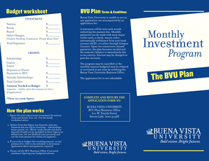 Fillable Online bvu How the plan works - Buena Vista University - bvu ...