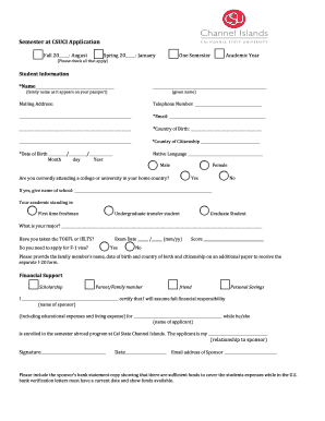 Fillable Online csuci Application For - CSU Channel Islands Fax Email ...