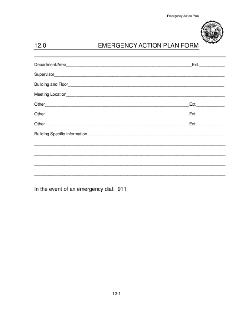 2010 Form CSU Chico Emergency Action Plan Fill Online Printable 