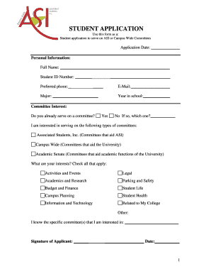 Fillable Online fresnostate STUDENT APPLICATION - California State ...