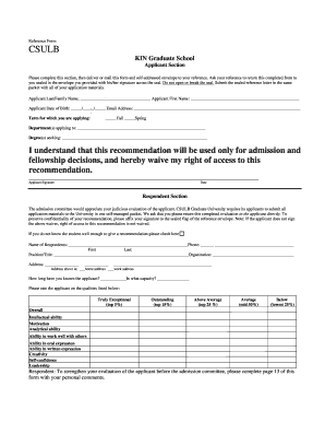 Fillable Online csulb KIN Graduate School - csulb Fax Email Print ...