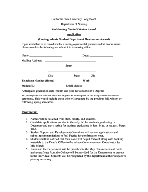 Fillable Online csulb California State University Long Beach Department of Nursing Outstanding ...