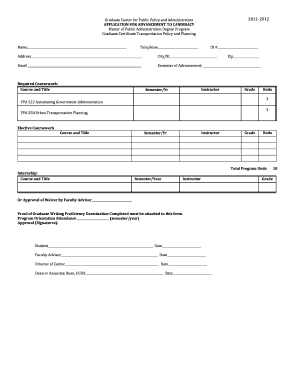 Fillable Online csulb Master of Public Administration Degree Program ...