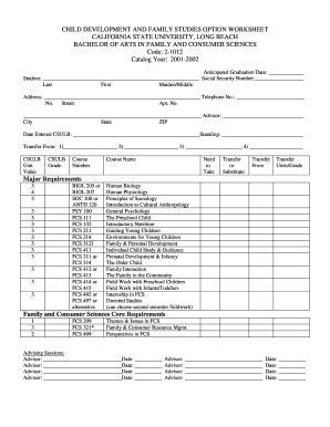 Fillable Online csulb Xxxxxx option worksheet - California State ...