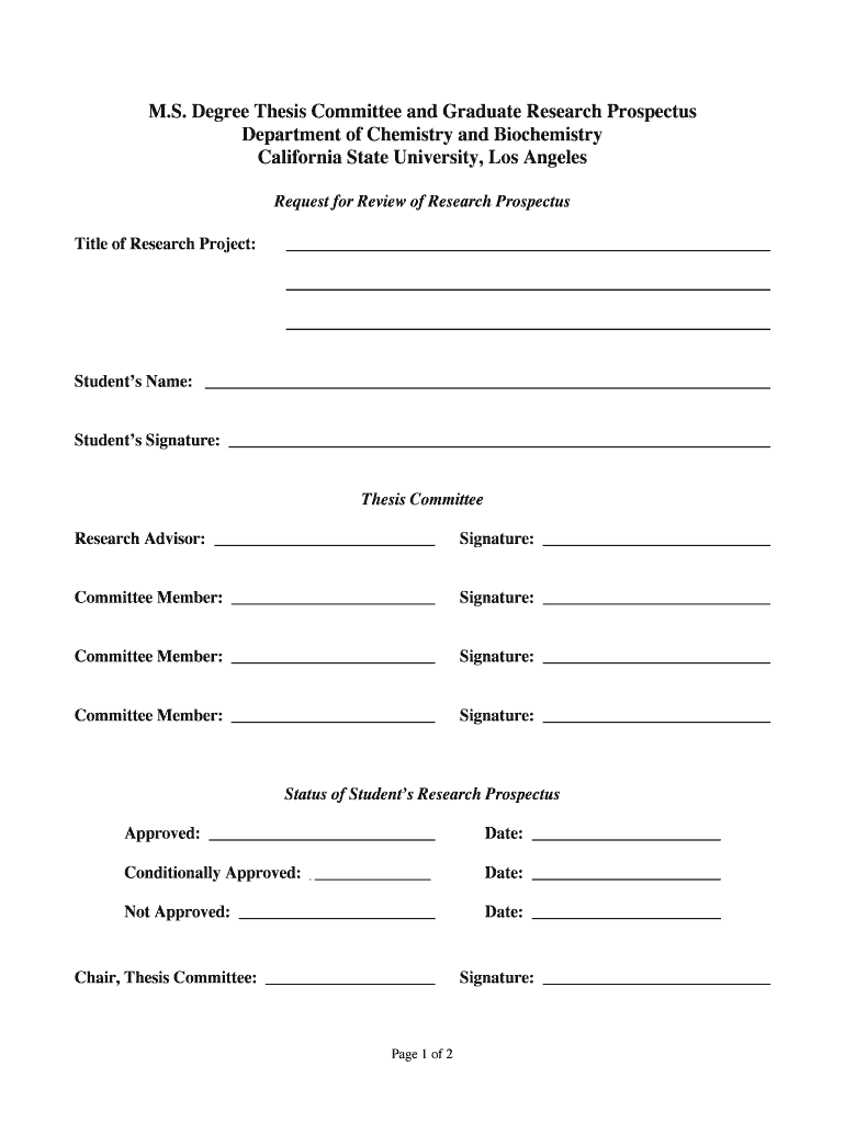 Fillable Online Request for Review of Research Prospectus Fax Email ...