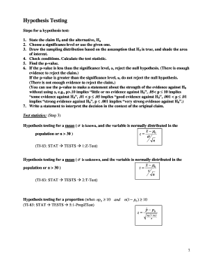 Fillable Online Hypothesis Testing Fax Email Print - pdfFiller