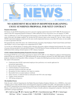 Fillable Online csun Contract Negotiations - California State ...