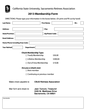 Fillable Online csus To Download Form (pdf) - California State ...