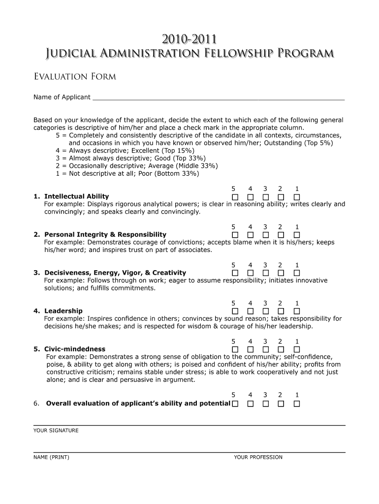 Fillable Online Recommendation Form for Judicial Administration ...