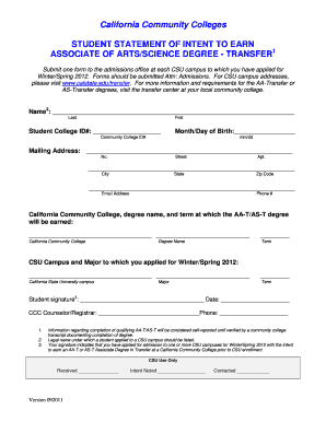 Fillable Online calstate TRANSFER - The California State University ...