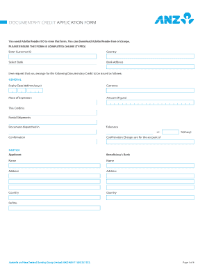 Fillable Online Doc-Credit-Appln-Form - ANZ Fax Email Print - pdfFiller