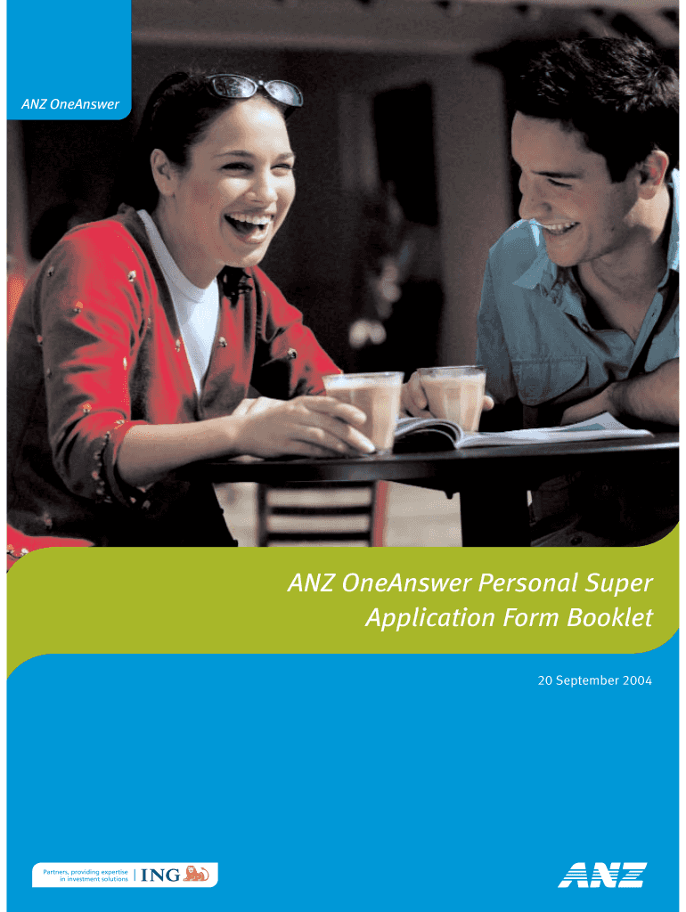 Fillable Online ANZ OneAnswer Personal Super Application Form Fax Email ...