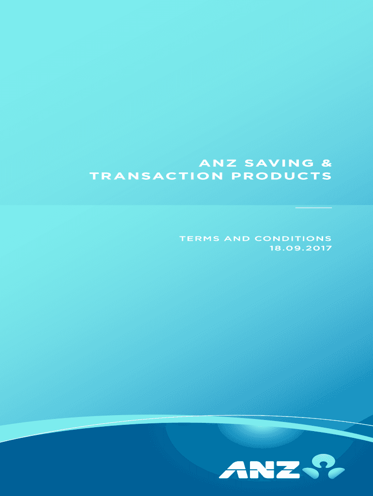 Fillable Online ANZ Saving & Transaction Products Terms and Conditions Fax Email Print - pdfFiller