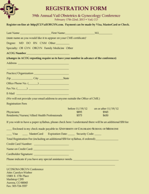 Fillable Online ucdenver Registration form - University of Colorado ...