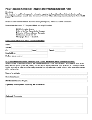 Fillable Online research illinois PHS Financial Conflict of Interest ...