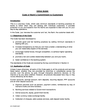 Fillable Online This is a voluntary Code, which sets minimum standards ...