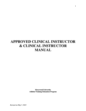 Approved Clinical Instructor & Clinical Instructor Manual - Marywood ... - Marywood - Fill and ...