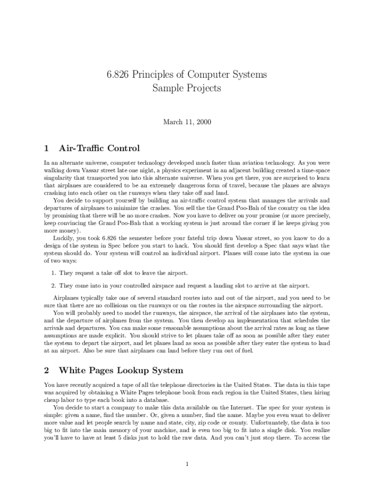 Fillable Online 6.826 Principles of Computer Systems Fax Email Print ...