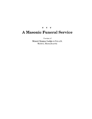 Fillable Online A Masonic Funeral Service Fax Email Print - pdfFiller