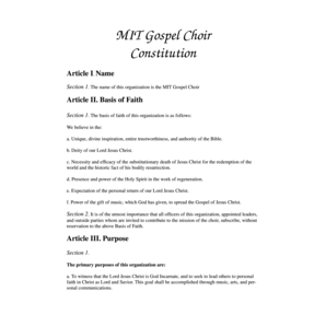 Fillable Online web mit MIT Gospel Choir Constitution Article I - web ...